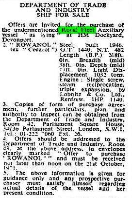 RFA Rowanol - Historical RFA