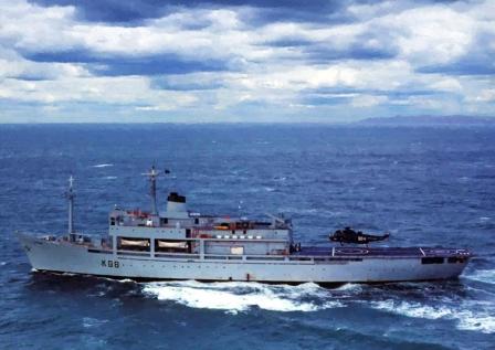 RFA Engadine on canvas - Historical RFA