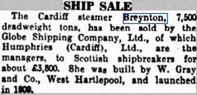 Requisitioned Auxiliary - Breynton | Historical RFA